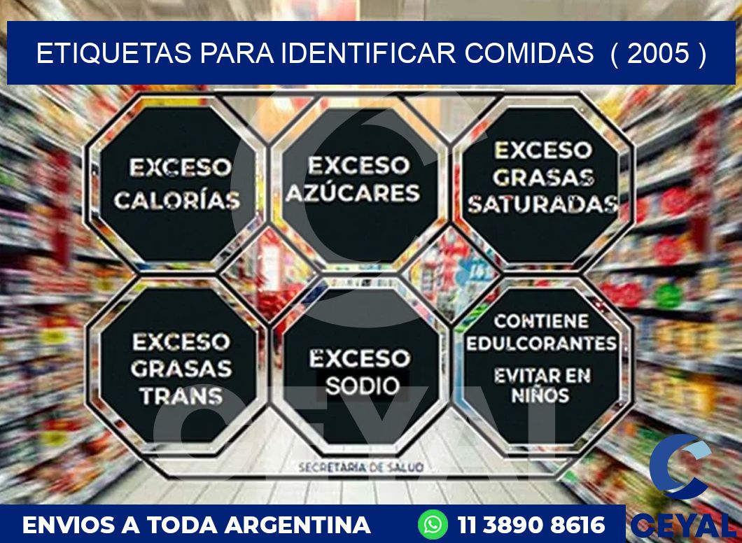 ETIQUETAS PARA IDENTIFICAR COMIDAS ( 2005 ) | Etiquetas para Fabricas
